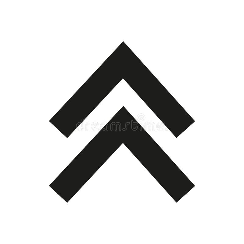 Double Arrow Icon. Upward Direction Symbol. Simple Vector Design ...