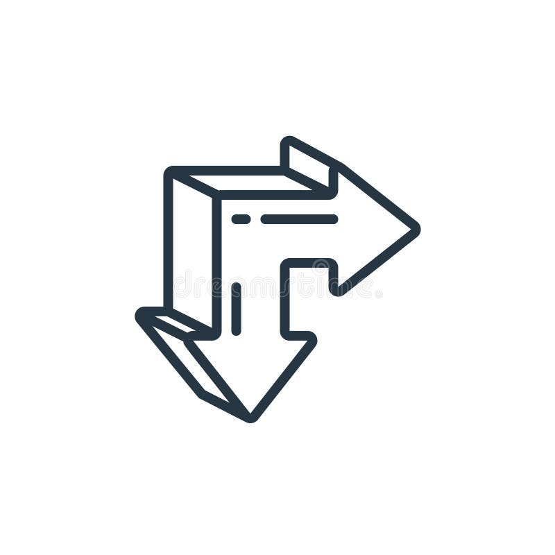 Double Arrow Icon Vector from D Arrows Concept. Thin Line Illustration ...