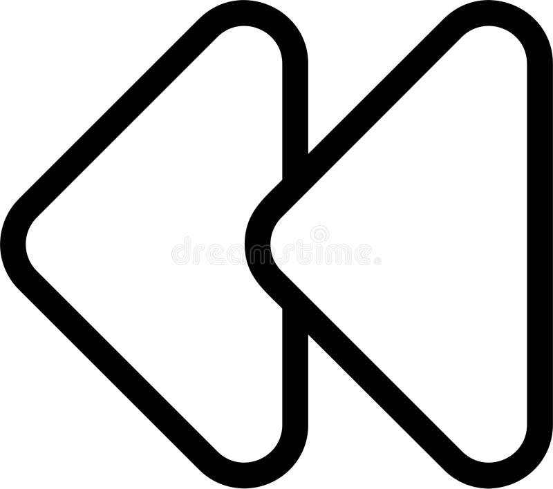 Double Arrow Left Vector Icon Stock Illustration - Illustration of ...