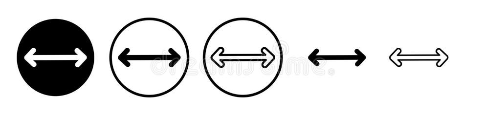 Double Arrow Line Icon Isolated on White Background Stock Vector ...
