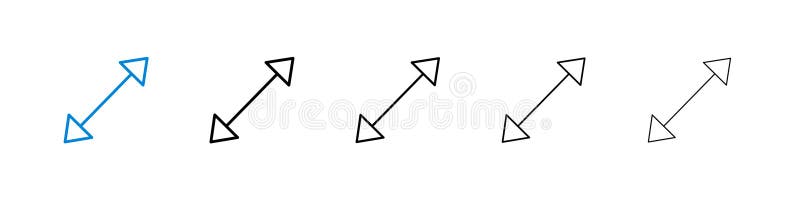 Double Arrow Line Icon Isolated on White Background Stock Vector ...