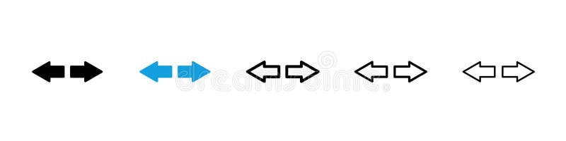 Double Arrow Line Icon Isolated on White Background Stock Vector ...