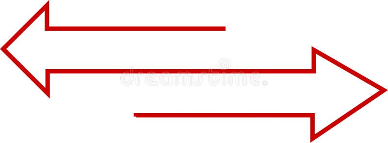 Double Arrow with Red Lines Pointing in Both Directins Stock ...