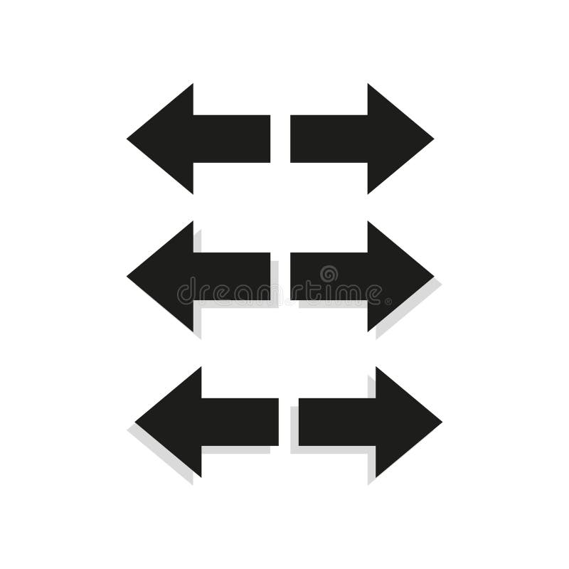 Double Arrows Icon. Black Arrows Pointing Left and Right. Simple Vector ...