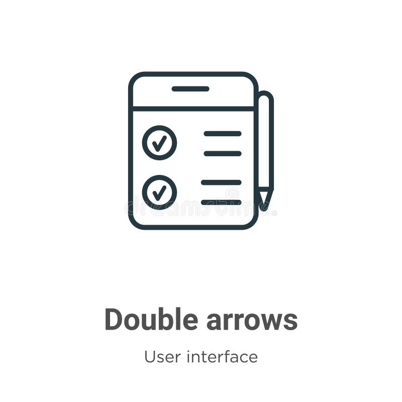 Double Arrows Outline Vector Icon. Thin Line Black Double Arrows Icon ...