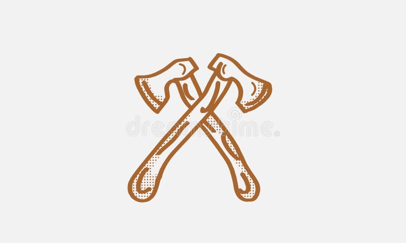 Double Axe Hand Drawn Vector Stock Illustration - Illustration of ...