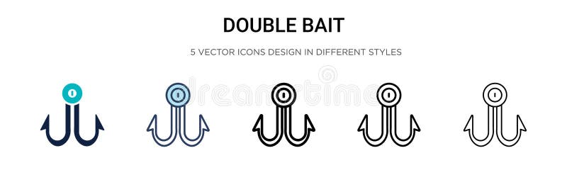 Fishing Double Bait Outline Stock Illustrations – 54 Fishing Double ...