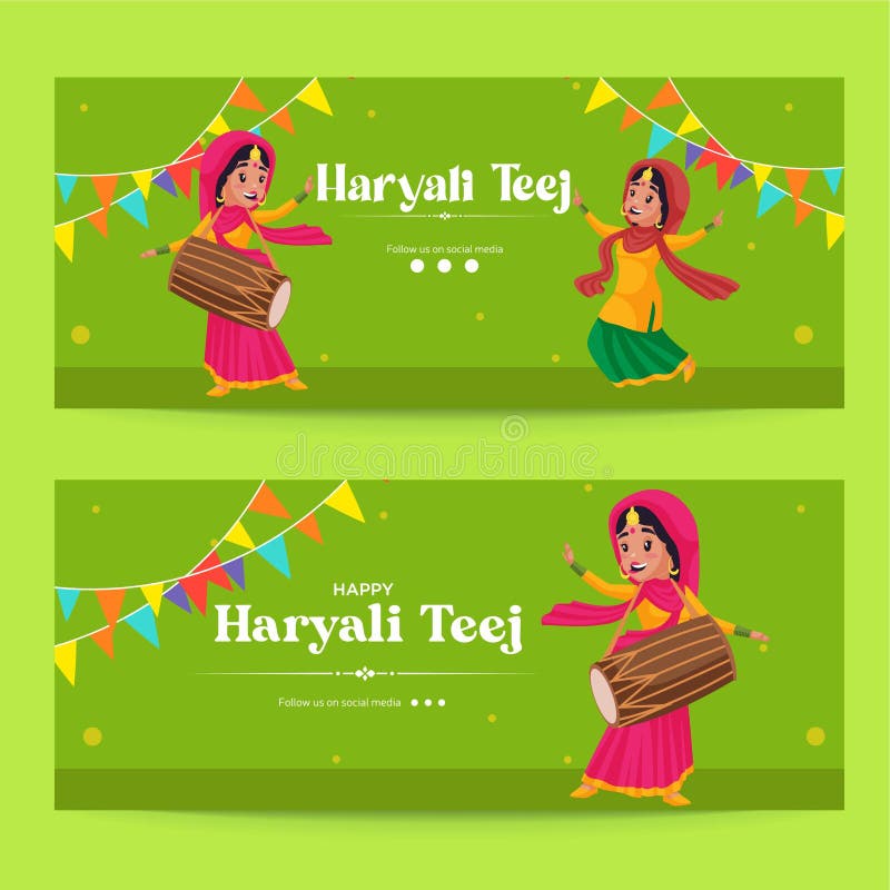 Happy Haryali Teej Banner Design Stock Vector - Illustration of ...