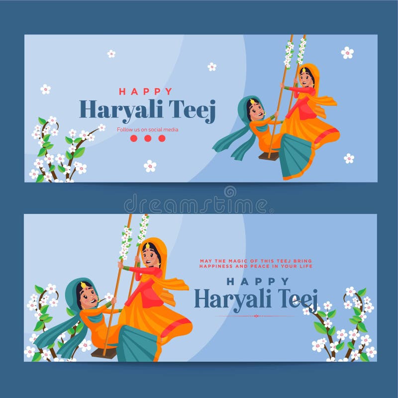 Happy Haryali Teej Banner Design Stock Vector - Illustration of ...