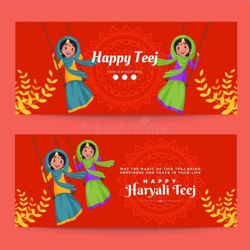Happy Haryali Teej Banner Design Stock Vector - Illustration of indian ...