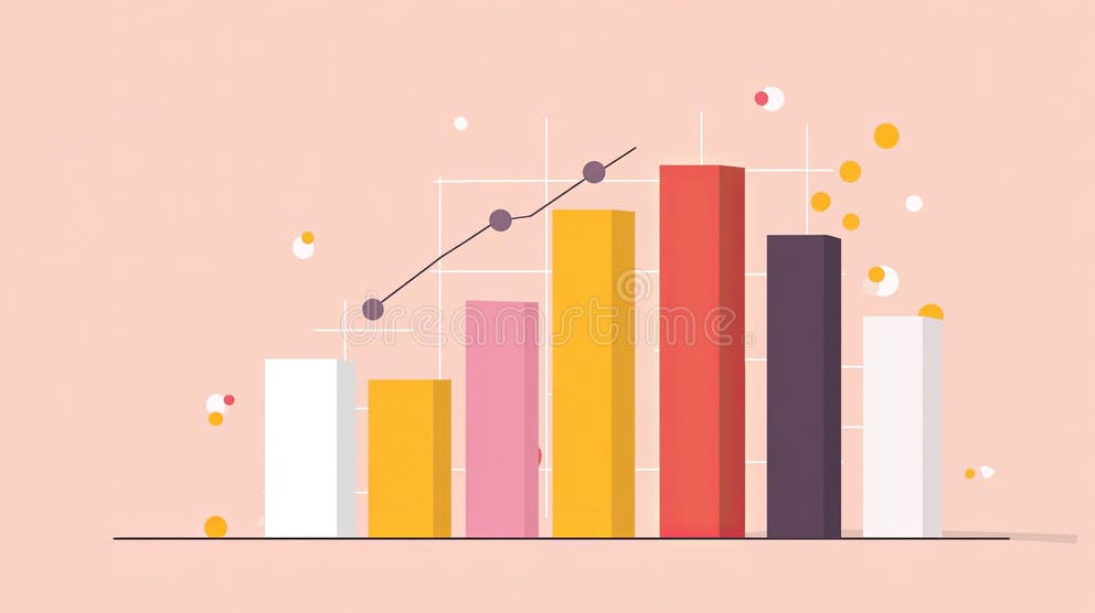 Double Bar Chart Concept for Data Visualization Stock Illustration ...
