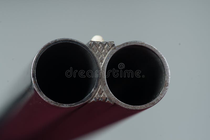 Double Barrel Shotgun Muzzle - Side by Side Stock Photo - Image of ...