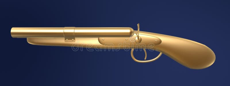 Double-barreled Gun. Vector Illustration on a White Background. Stock ...