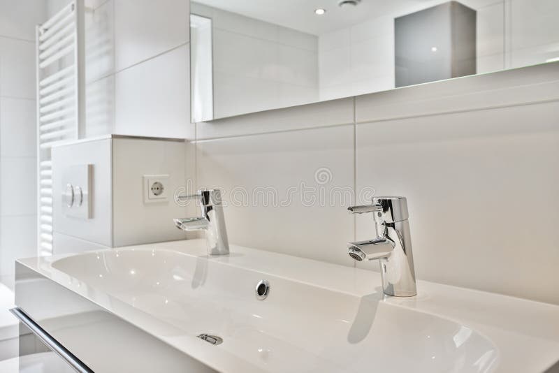Double Basin with Chrome Taps Stock Image - Image of house, double ...