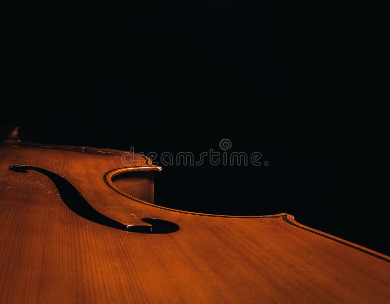 Double Bass with No Person Isolated on Black Background Stock Image ...