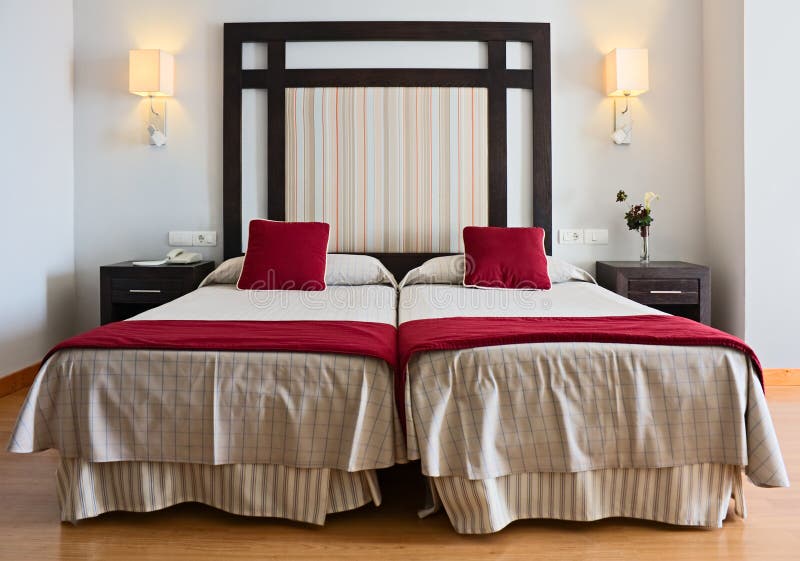 Double bed stock photo. Image of cover, clean, horizontal - 19146012