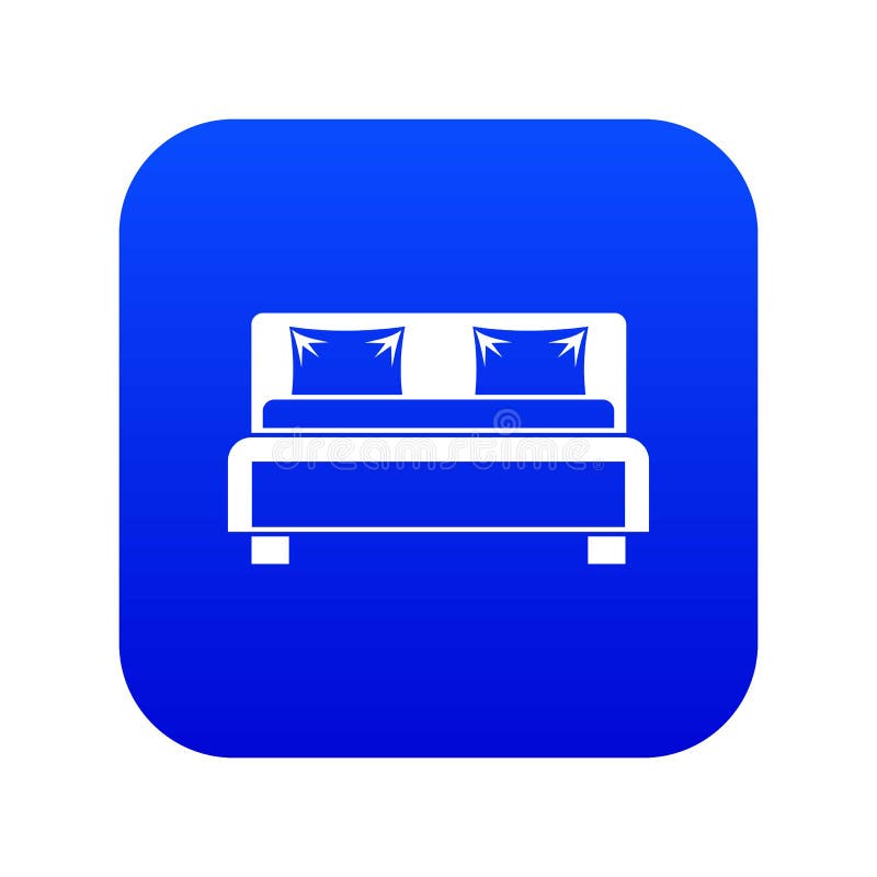 Double Bed Icon Digital Blue Stock Vector - Illustration of icon ...