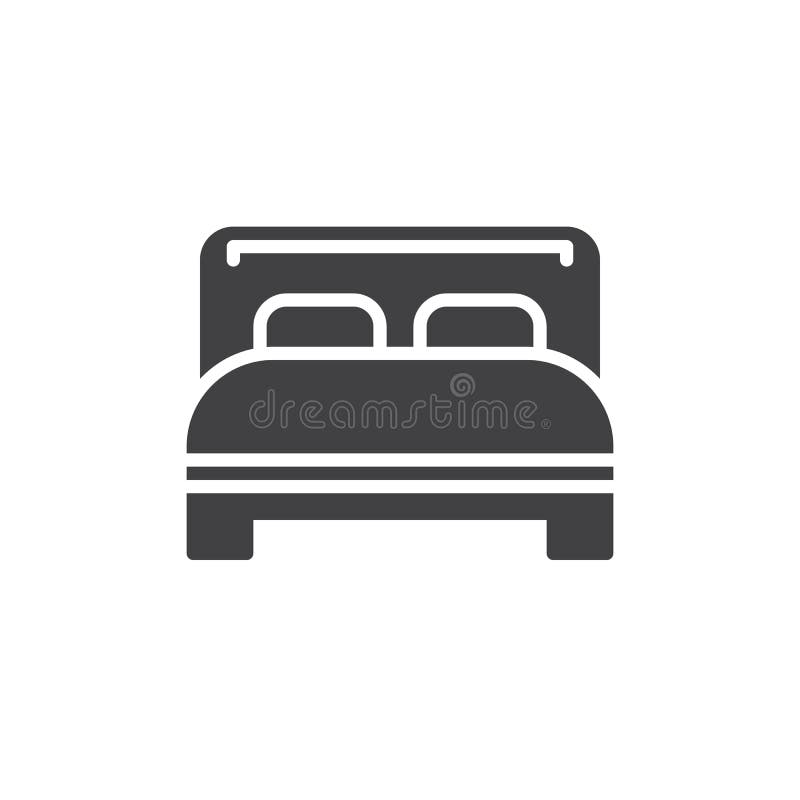 Double Bed Icon Vector, Filled Flat Sign, Solid Pictogram Isolated on ...