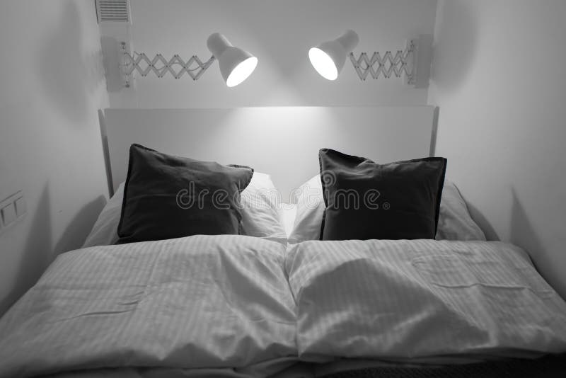 Double Bed in the Mini-room for Sleeping Stock Photo - Image of house ...