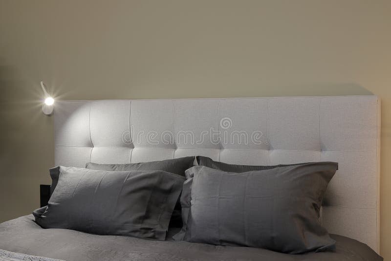 Double Bed in a Modern Bedroom Interior Stock Photo - Image of interior ...