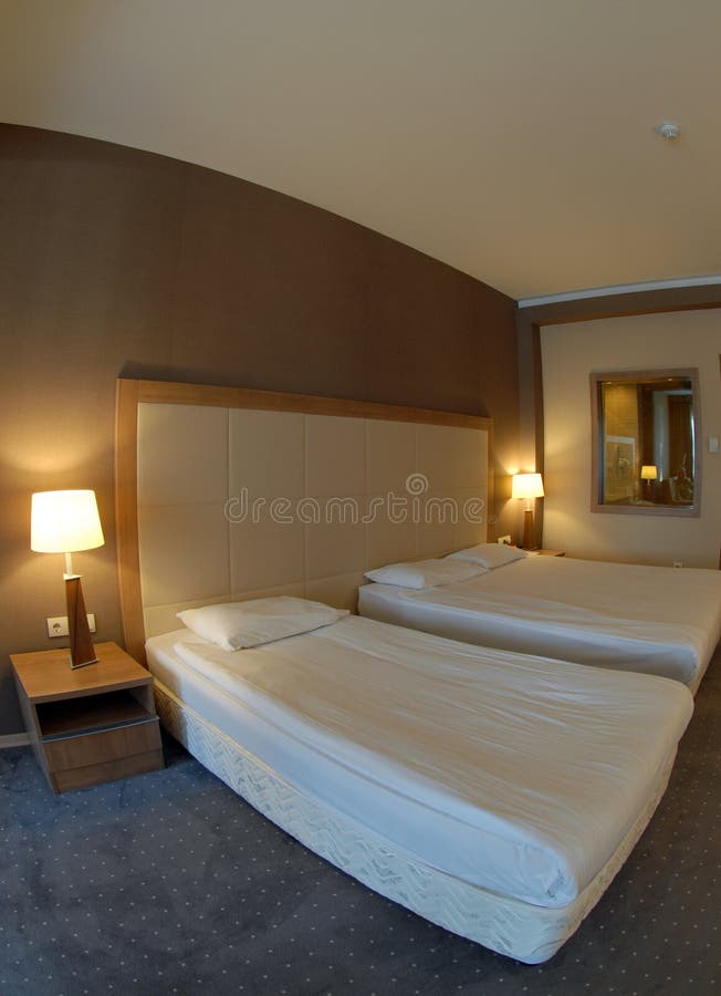 Double-bed room stock photo. Image of covering, guest - 1823198
