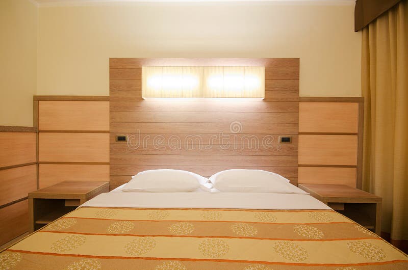 Double bed in the room stock image. Image of comfortable - 27512695