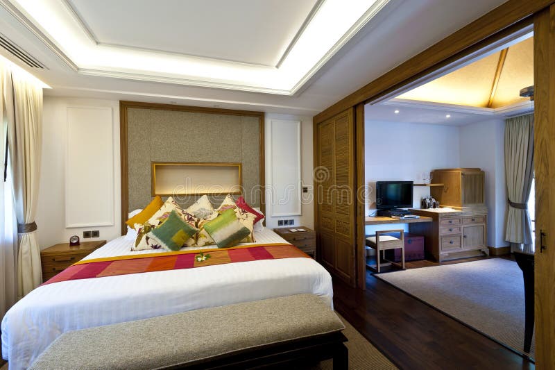 Double bed room stock image. Image of elegance, flat - 64717677