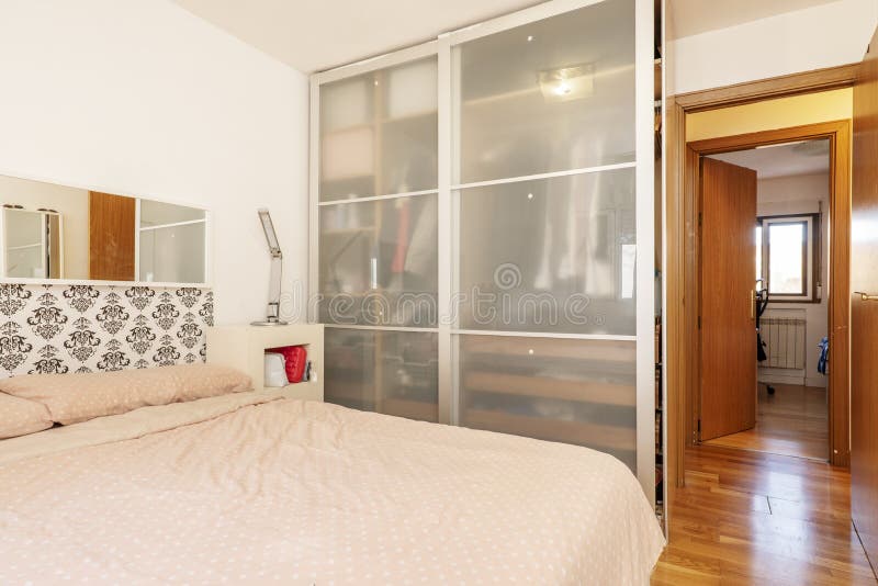 Double Bedroom with Wardrobe with Translucent Sliding Doors and Oak ...