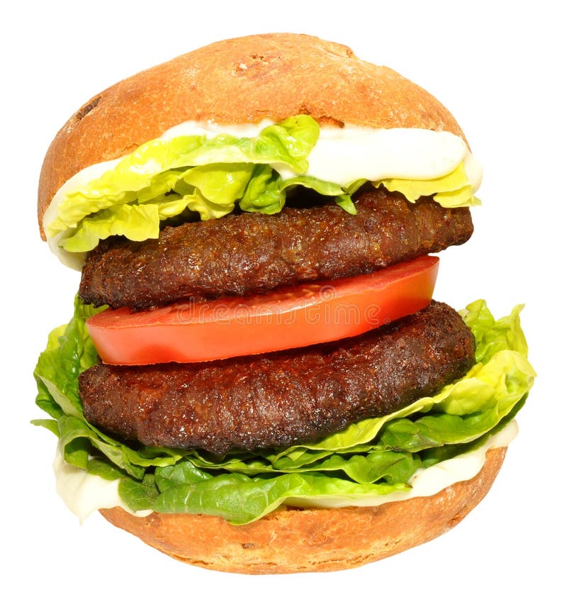 Double Beef Burger Sandwich Stock Photo - Image of fast, meat: 53694426