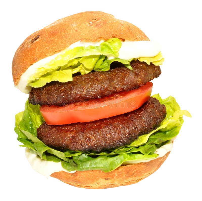 Double Beef Burger Sandwich Stock Image - Image of meat, tasty: 53694539