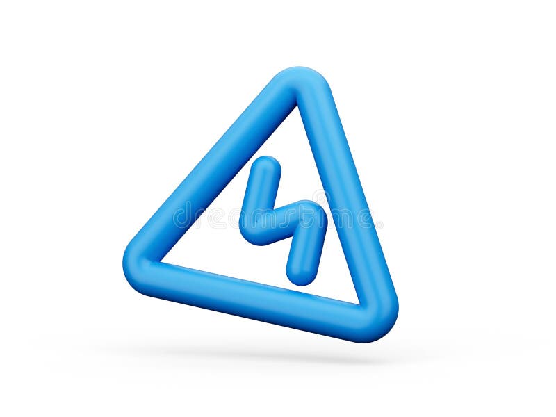 Double Bend First To the Left Warning Sign Blue 3d Icon 3d Illustration ...