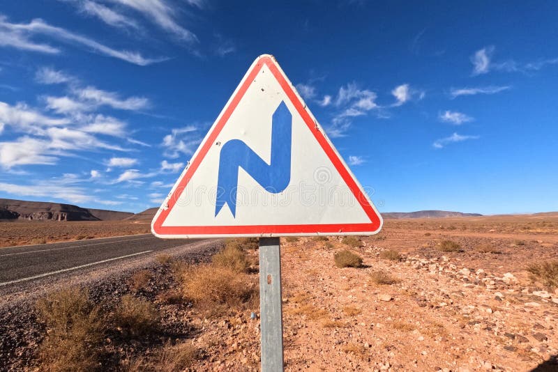 Double Bend Road Sign stock image. Image of bend, attention - 336473357