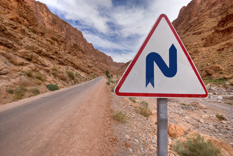Double bend sign stock photo. Image of triangle, danger - 3355480