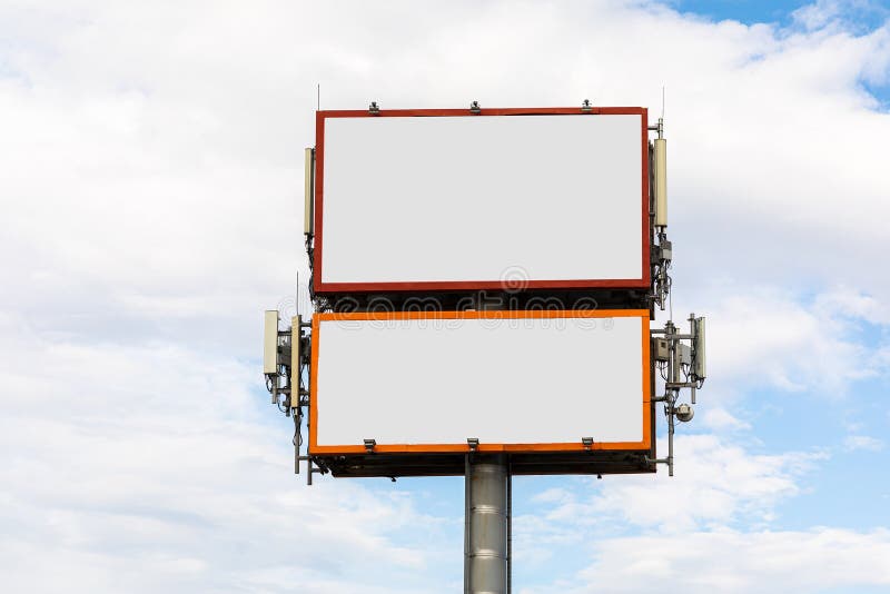 Double Billboard Against the Sky, Mockup Board Stock Photo - Image of ...