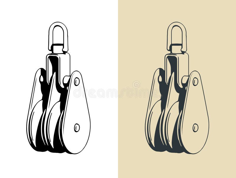 Double Blocks for Yacht Rigging Stock Vector - Illustration of nautical ...