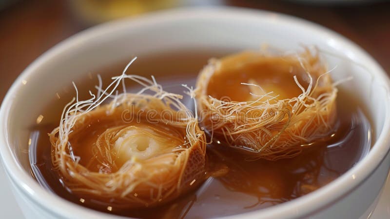 Double Boiled Supreme Birds Nest with Superior Broth Served Stock Illustration - Illustration of ...