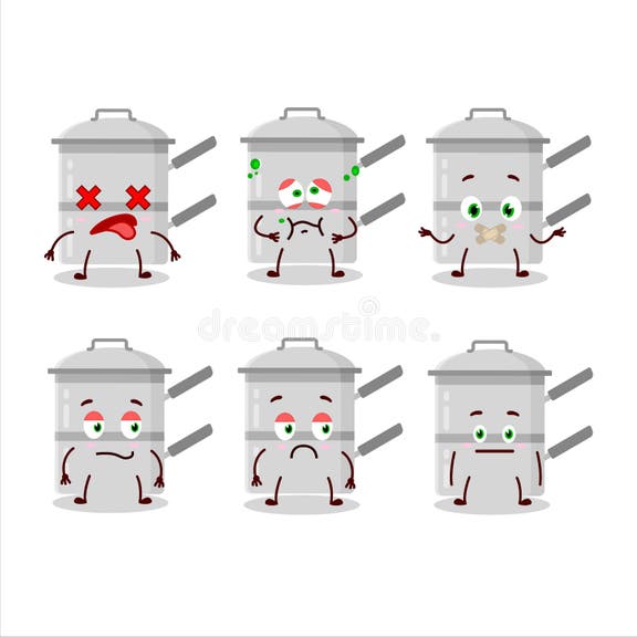 Double Boiler Cartoon Character with Nope Expression Stock Vector ...