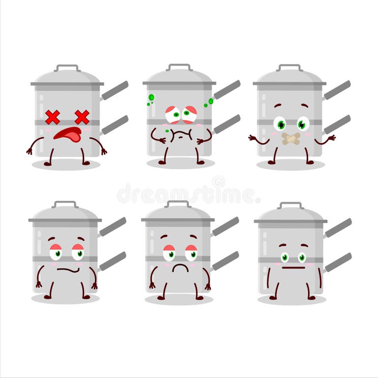 Double Boiler Cartoon Character with Nope Expression Stock Vector ...