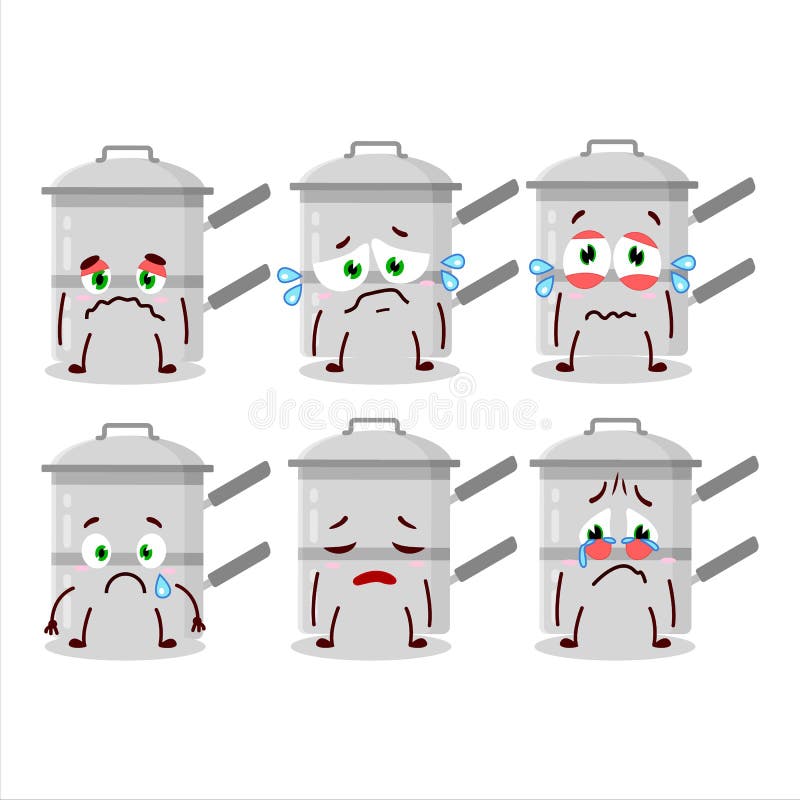 Double Boiler Cartoon Character with Love Cute Emoticon Stock Vector ...