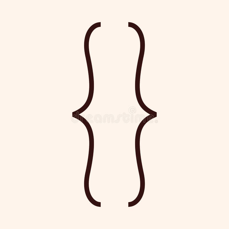 Double Brackets. Curly Angled and Rounded Braces Pair, Symmetric ...