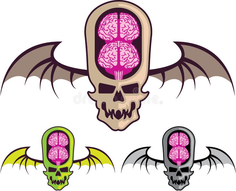 Double brain skull stock vector. Illustration of clip - 62487963