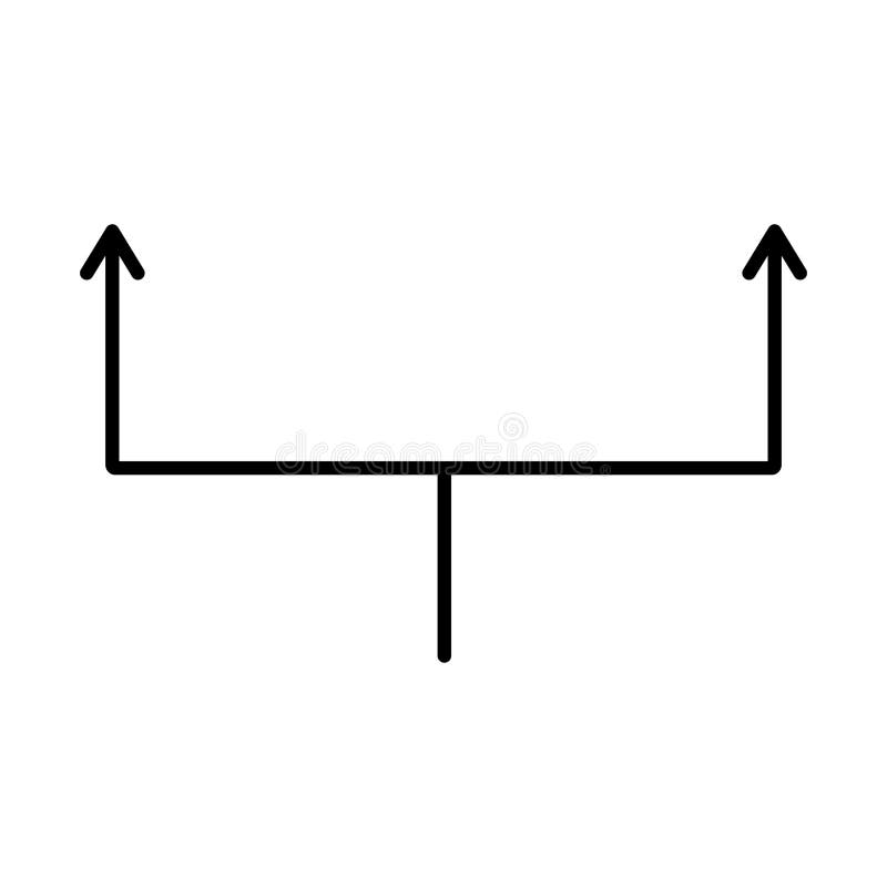 Double Branching Arrow Icon Design Stock Vector - Illustration of ...