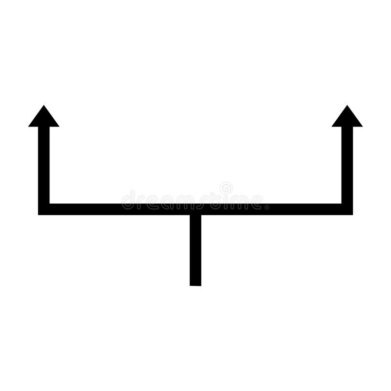 Double Branching Arrow Icon Design. Stock Vector - Illustration of ...