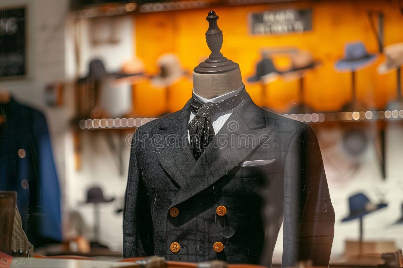 Double Breasted Suit Displayed on a Mannequin in a Store Window Stock ...