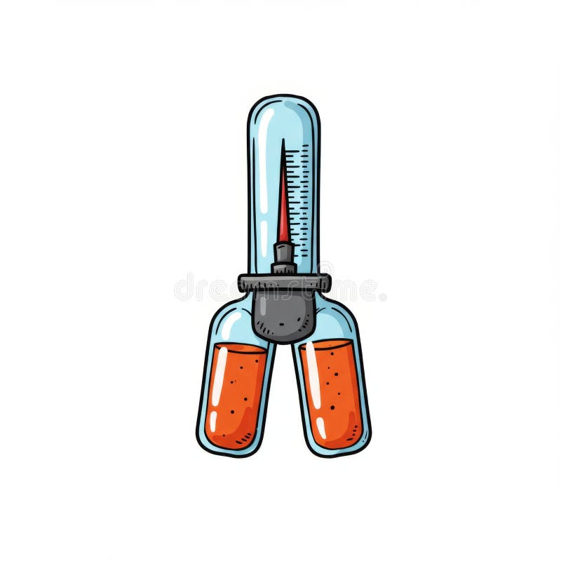 Double-Bulb Thermometer Illustration Stock Illustration - Illustration ...