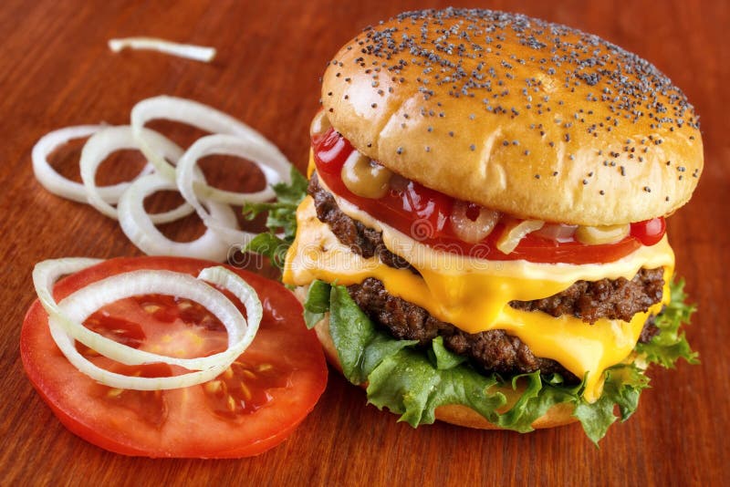 Double burger stock image. Image of cheese, meat, grilled - 35432207