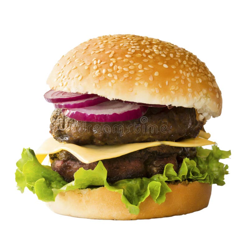 Double Burger, Watercolor Illustration Stock Illustration ...