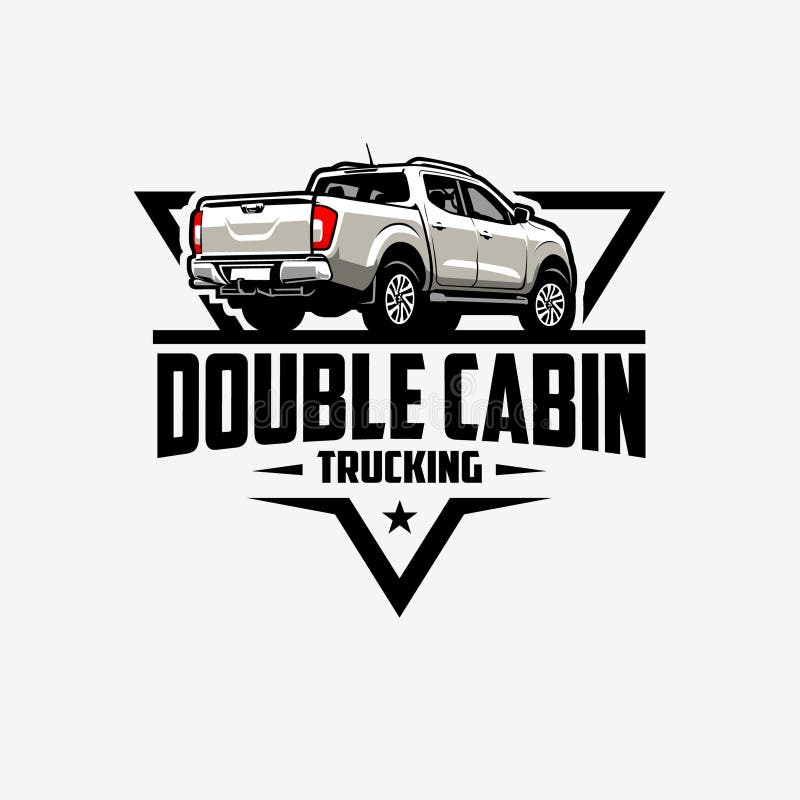 Double Cabin Truck Emblem Logo Design Vector Isolated Stock Vector - Illustration of vehicle ...