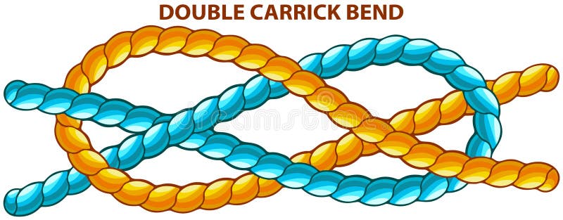 Double Carrick Bend Isolated on White. Modification of Straight Knot ... Double Carrick Bend Isolated on White. Modification of Straight Knot ...