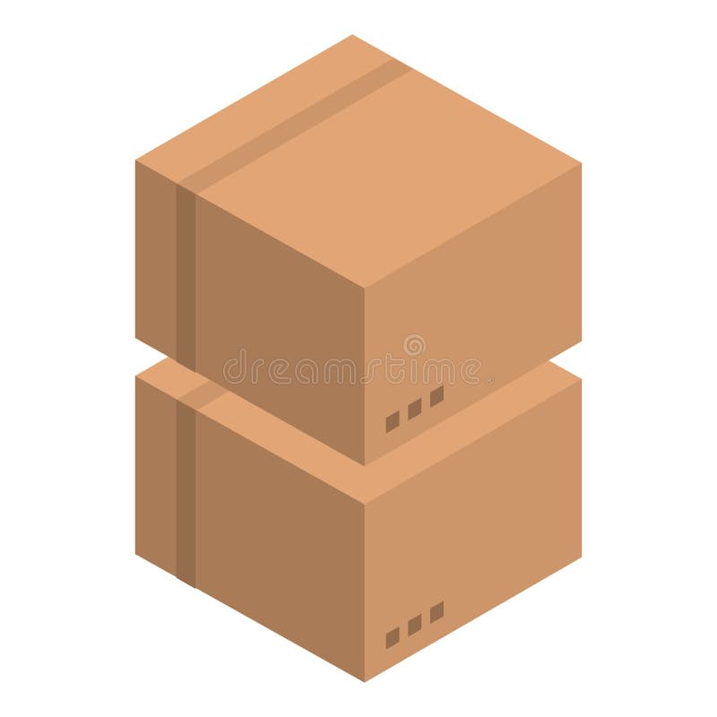 Double Carton Box Icon, Isometric Style Stock Vector - Illustration of ...